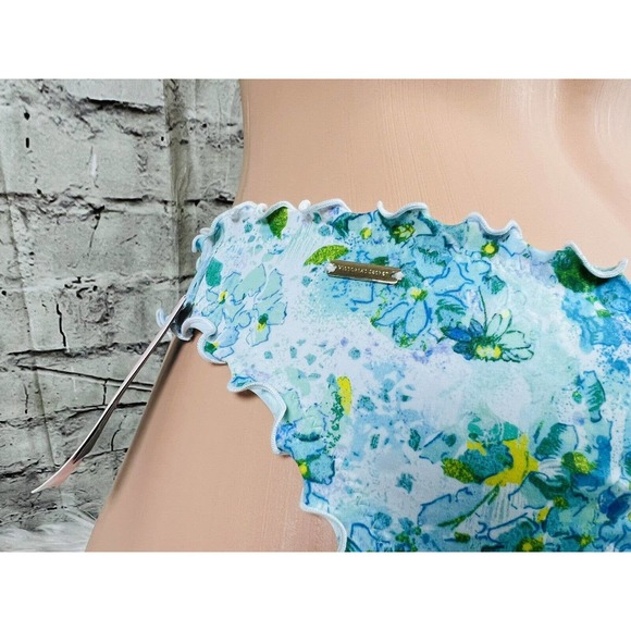 Victoria's Secret | Swim | New Victoria Secret Blue Green Floral Ruffle ...
